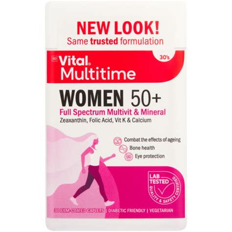 Vital Women 50 Plus Multivitamin Film Coated Caplets 30 Pack Age 50 Vitamins Vitamins