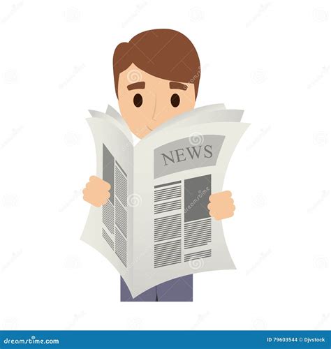 Persona Que Lee El Periódico Ilustración Del Vector Ilustración De
