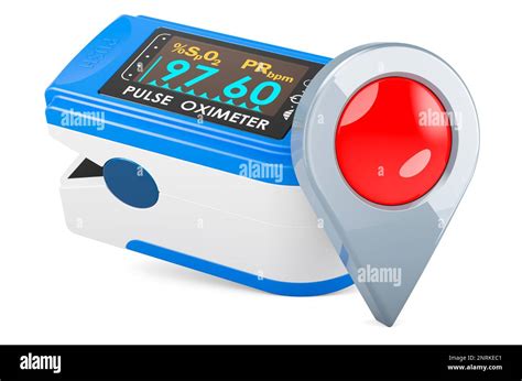 Portable Pulse Oximetry With Map Pointer 3d Rendering Isolated On