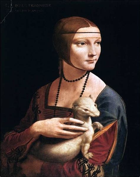 레오나르도 다 빈치 흰 담비를 안은 여인체칠리아 갈레라니 초상 1483~1489 차르토리스키 미술관 폴란드