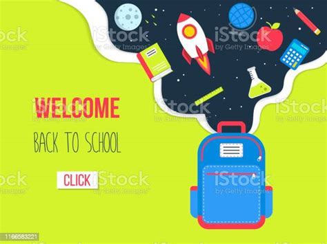 학교 포스터 템플릿 벡터 일러스트레이션으로 돌아가기 가방에 대한 스톡 벡터 아트 및 기타 이미지 가방 계산기 교육