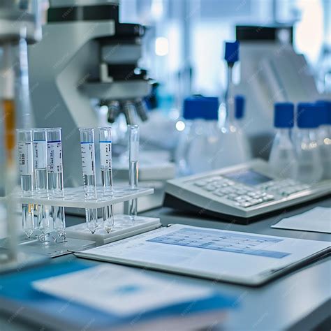 Chemistry Lab Setup With Glassware And Equipment Premium Ai Generated