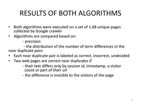Ppt Finding Near Duplicate Web Pages A Large Scale Evaluation Of Algorithms Powerpoint