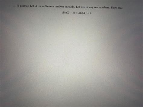 Solved Points Let X Be A Discrete Random Variable Chegg