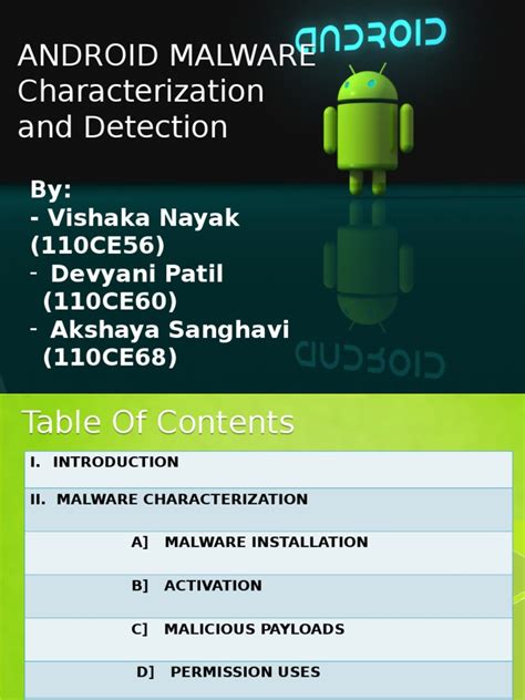 android malware characterization and detection pdf malware