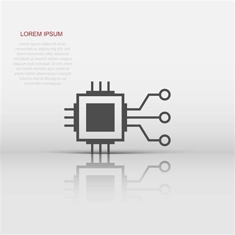 Premium Vector Computer Chip Icon In Flat Style Circuit Board Vector Illustration On White