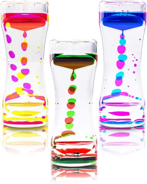 Haletia 3 Pack Liquid Sensory Timer Toy Liquid Motion Bubble Timer