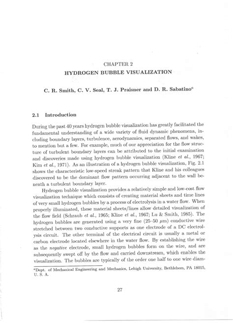 Pdf Hydrogen Bubble Visualization