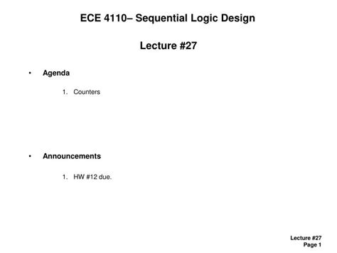 Ppt Ece 4110 Sequential Logic Design Powerpoint Presentation Free