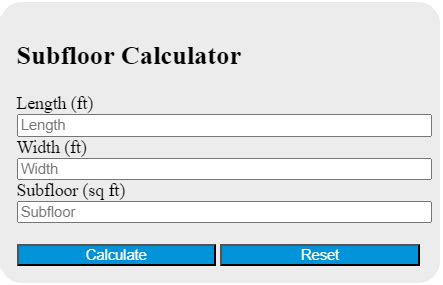 Subfloor Calculator Calculator Academy
