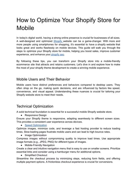 Ppt Optimize Your Shopify Store For Mobile Boost Performance And Sales