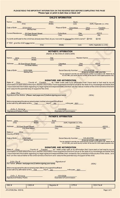What Is An Acknowledgment Of Paternity Affidavit — Ohio Department Of