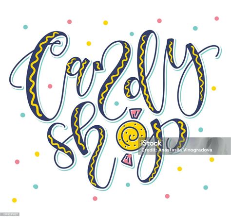 사탕 가게 는 흰색 배경에 고립 된 낙서 달콤한 와 함께 손으로 쓴 서예 문자와 벡터 스톡 일러스트 격언에 대한 스톡 벡터 아트