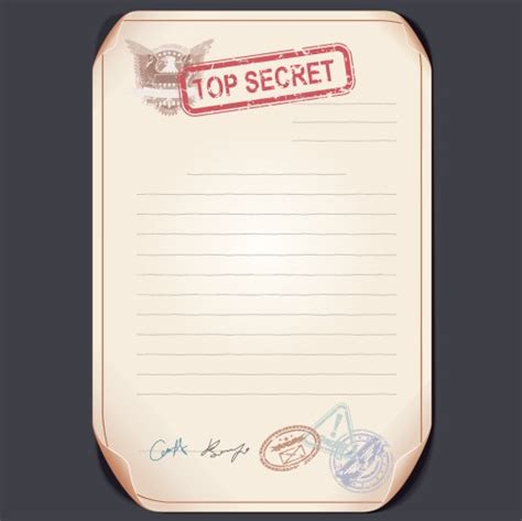 Top Secret Template Vector Images Over