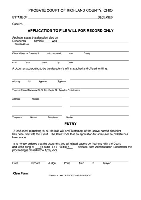 Top 5 Richland County Probate Court Forms And Templates Free To