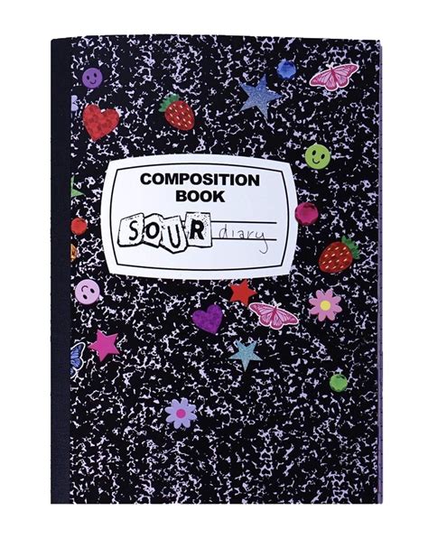 Diy Composition Book Cover Art With Colorful Buttons And Stars