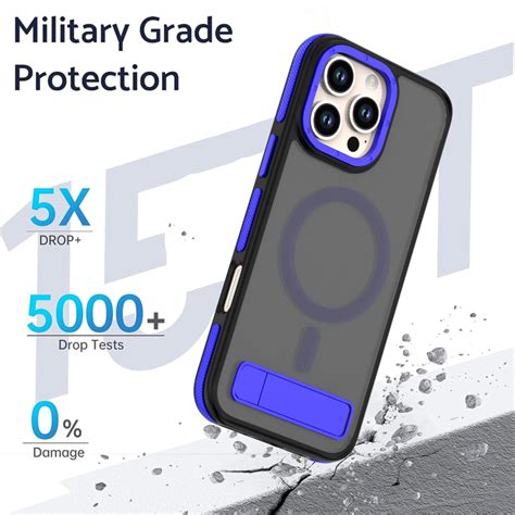 For Iphone 16 Pro Dual Color Skin Feel Magsafe Phone Case With Holder