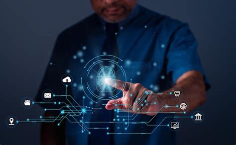 Premium Photo Cybersecurity And Privacy Concepts To Protect Data Businessman Touching To Sign