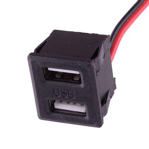 Double Layer Usb Female Charging Power Socket With Cable Connector Flat