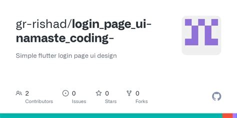 Github Gr Rishad Login Page Ui Namaste Coding Simple Flutter Login Page Ui Design