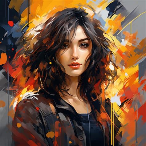 Premium Ai Image Digital Woman Portrait Stylized Image Ai Generated Art