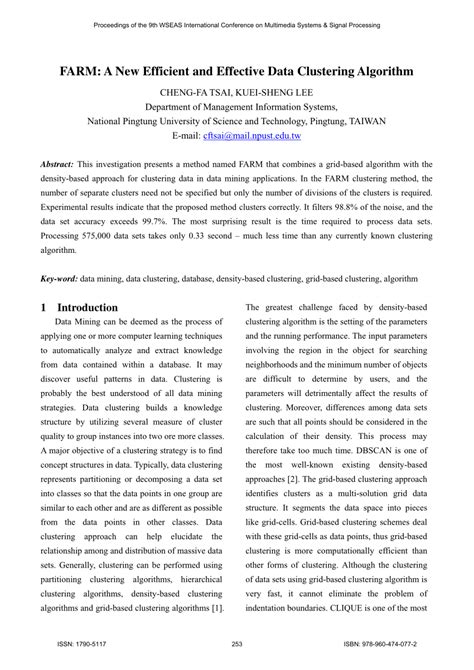 pdf farm a new efficient and effective data clustering algorithm