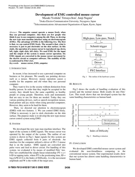 PDF Development Of EMG Controlled Mouse Cursor