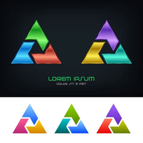 로고 삼각형 디자인 서식 파일 프리미엄 벡터