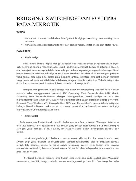 Bridging Mikrotik Pdf