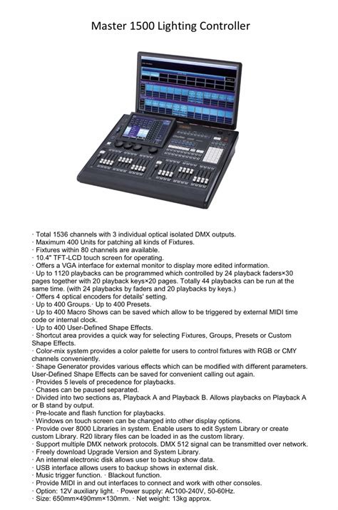 Code Master 1500 Tprojectlight