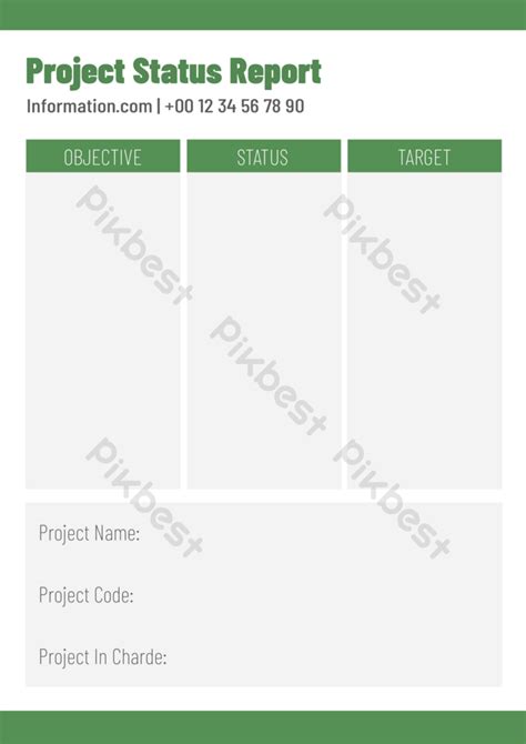 Project Status Report Simple Business Green Template PSD Free Download Pikbest