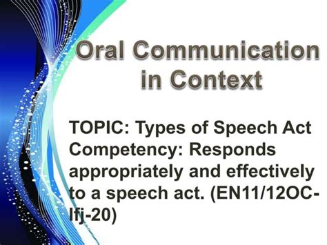 Understanding Speech Context Speech Style Speechpptx