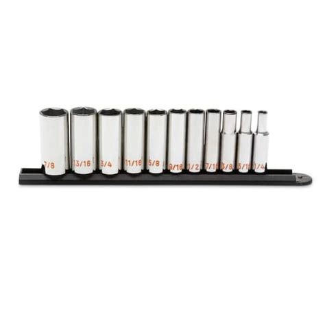 Sk Sk01346 12 Piece Sae 3 8 In Drive Set Deep Socket Set Sk01346 The Home Depot