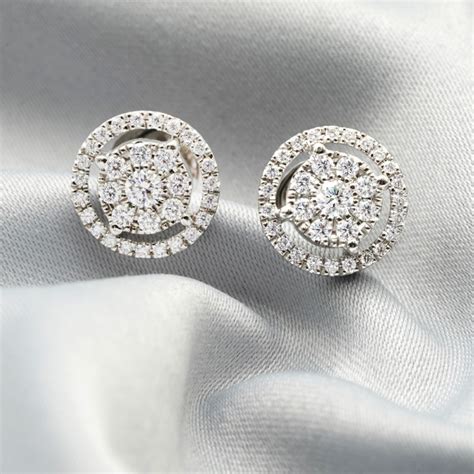 Moonlit Brilliance 18k White Gold Vvs1 Diamond Earrings Pushpika De