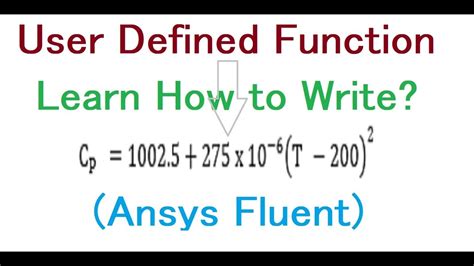 User Defined Function Example For Temperature Variable Specific Heat At