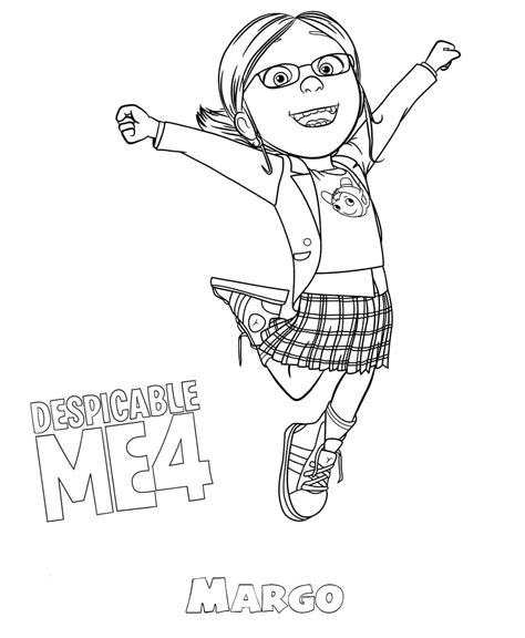 Printable Lucy From Despicable Me 4 Coloring Page Free Download And