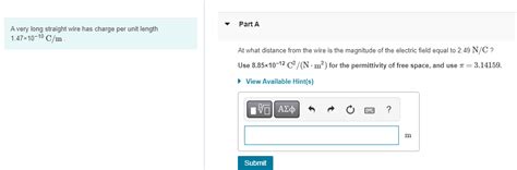 solved a very long straight wire has charge per unit length