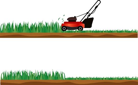 Lawn Mower Vector Illustration Lawn Mower Cuts Green Grass Vector