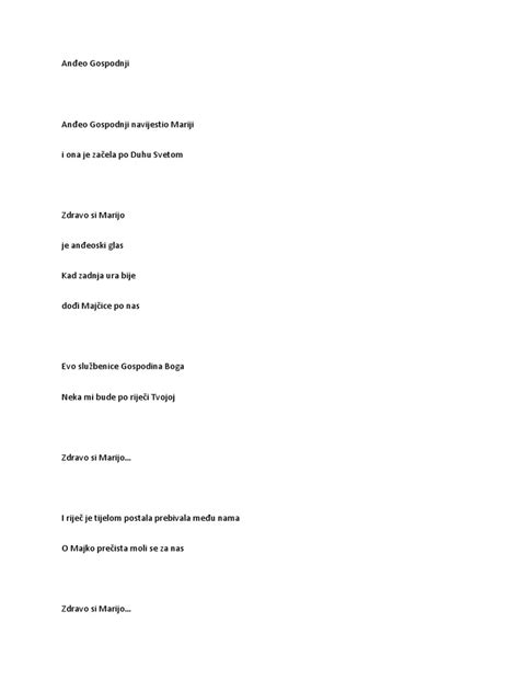 Anđeo Gospodnji Pdf