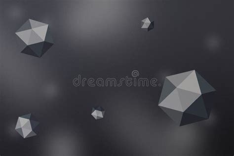 abstract polygon sphere background with space and depth effect stock