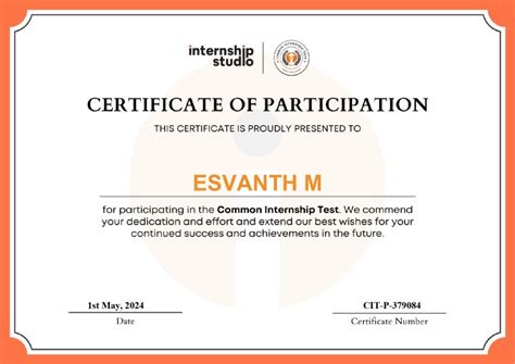 Internship Esvanth M