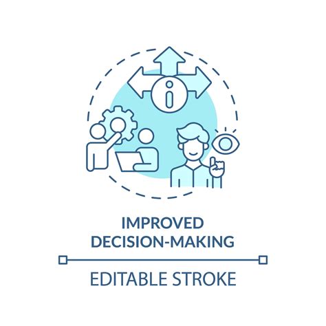 Editable Improved Decision Making Concept Blue Thin Line Icon Isolated Vector Representing Data