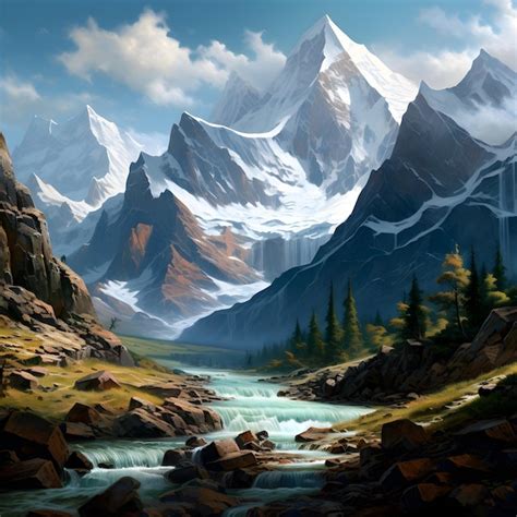Premium Photo Very Realistic Mountains