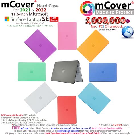 Mcover® Hard Shell Case For Late 2021 11 6 Inch Microsoft Surface Laptop Se