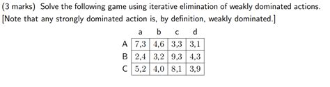 solved a С 3 marks solve the following game using
