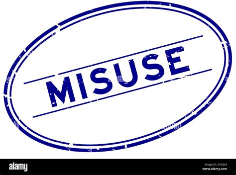 Grunge Blue Misuse Word Oval Rubber Seal Stamp On White Background