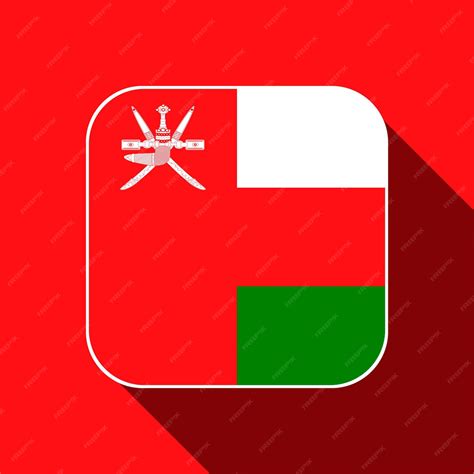 Oman Flag Official Colors Vector Illustration Premium Vector