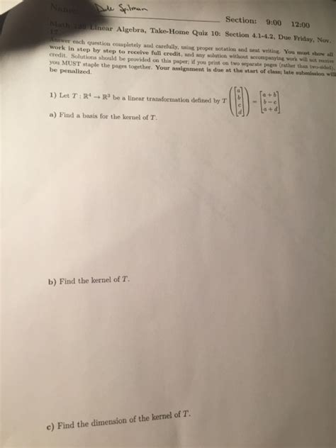 Solved D Find A Basis For Range Of T E Find The Range Of T Chegg Com