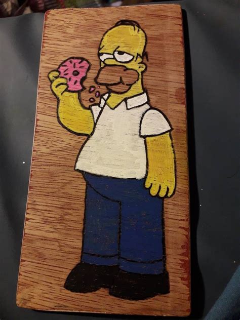 Homer Simpson Wooden Plaque Etsy