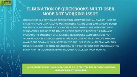 Ppt A Proper Guide To Troubleshoot Quickbooks Multi User Mode Not